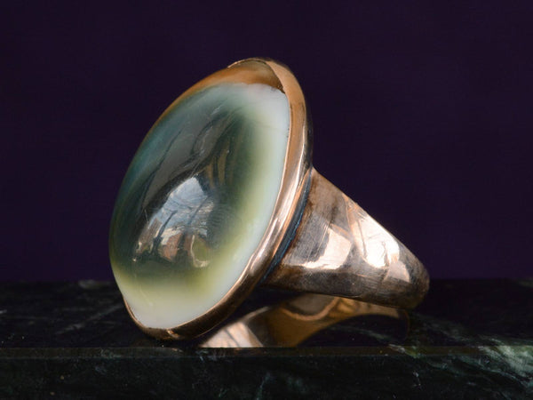 c1840 Cat's Eye Operculum Ring – Erie Basin